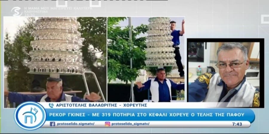 Ο Παφίτης που χορεύει με 46 κιλά ποτήρια στο κεφάλι: «Ήταν θέμα ...